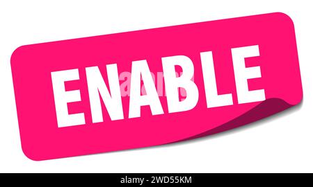 enable sticker. enable rectangular label isolated on white background Stock Vector Image & Art ...