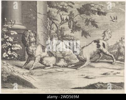 after Francis Barlow,print,1679 . English: Playing card depicting ...