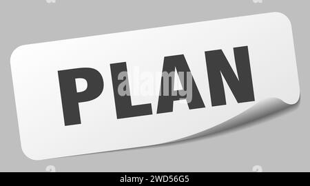 plan sticker. plan rectangular label isolated on white background Stock ...