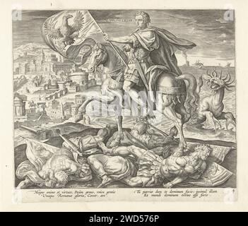Julius Caesar as the fourth king from the vision of Daniël, 1643 print ...