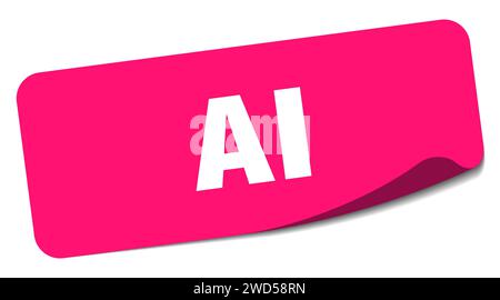 ai sticker. ai rectangular label isolated on white background Stock ...