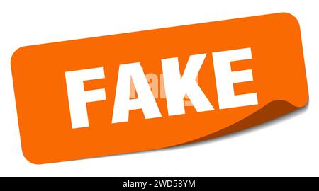 fake sticker. fake rectangular label isolated on white background Stock ...