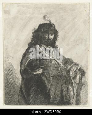 Self-portrait (?) with plumed cap and lowered sabre, anonymous, after ...