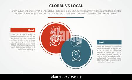 global vs local versus comparison opposite infographic concept for ...
