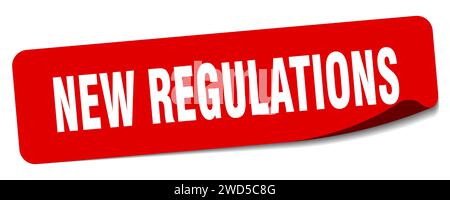 new regulations sticker. new regulations rectangular label isolated on ...