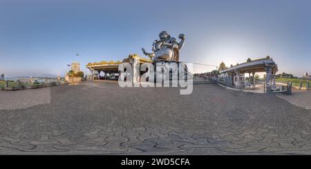360° view of full 360 hdri panorama near tallest hindu shiva statue in ...