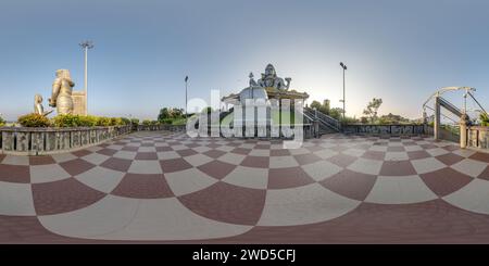 360° view of full 360 hdri panorama near tallest hindu shiva statue in ...