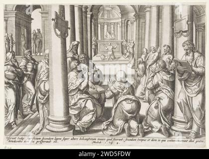 New altar inaugurated, 1572 - 1576 print The new altar in the temple of Jerusalem is inaugurated ...