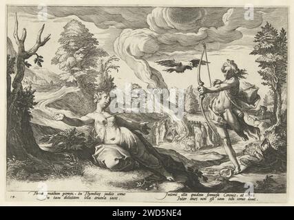 Apollo Doodt Coronis, 1590 print Princess Coronis, Apollo's mistress ...