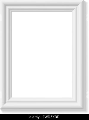 White picture frame. Portrait orientation. Minimalistic detailed photo ...