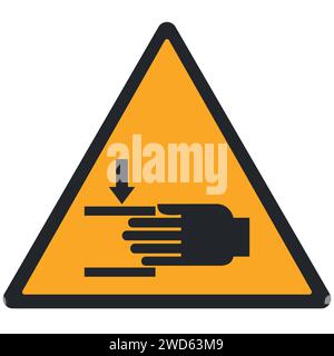 Warning sign vector - Risk of crushing symbol, label, sticker Stock ...