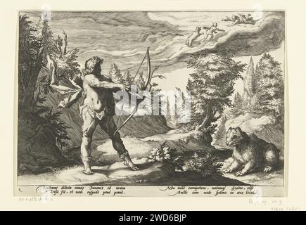 Arcas focuses its arrow on Callisto, 1590 print Arcas, the son of ...