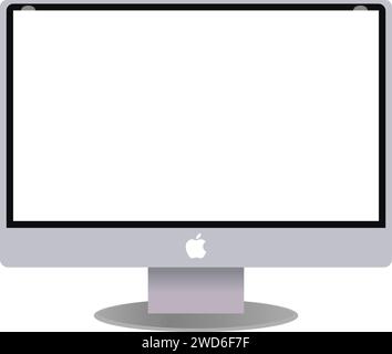 Electronic devices white background, desktop computer, laptop, tablet ...