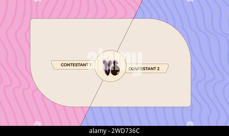 Versus retro template. Vs groovy poster. Battle cover with emblem and ...