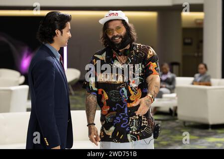 ANGEL MANUEL SOTO and XOLO MARIDUEÑA in BLUE BEETLE (2023), directed by ...