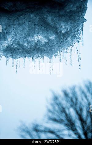 A closeup shot of ice icicles Stock Photo - Alamy