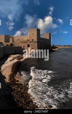 Castello di Trani, a castle built in the 1200s on the Adriatic coast at ...