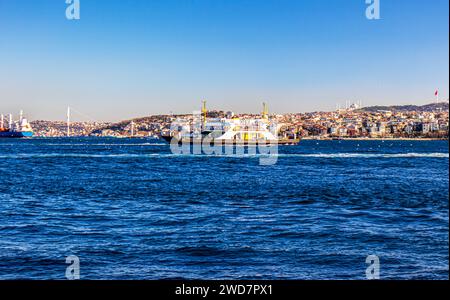 Istanbul Uskudar Selimiye Coastscape Bosphorus View Passing Ships and ...