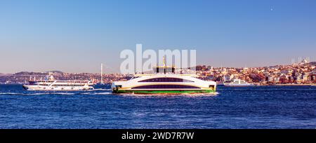 Istanbul Uskudar Selimiye Coastscape Bosphorus View Passing Ships and ...