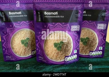 Packet of Microwaveable Basmati Rice Stock Photo - Alamy