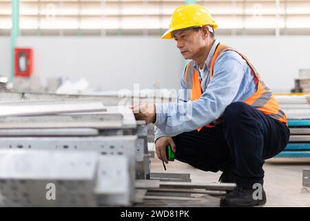 Construction engineer builder install perforated tray metal wireway ...