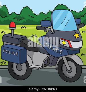 Police Motorcycle Cartoon Colored Clipart Stock Vector Image & Art - Alamy