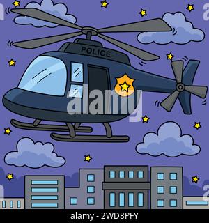 Police Helicopter Cartoon Colored Clipart Stock Vector Image & Art - Alamy