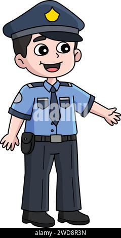 Happy Policeman Cartoon Colored Clipart Stock Vector Image & Art - Alamy