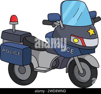 Police Motorcycle Cartoon Colored Clipart Stock Vector Image & Art - Alamy