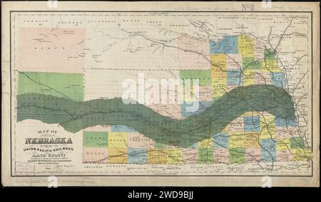 Map of Nebraska showing the Union Pacific Railroad land grant , Union ...
