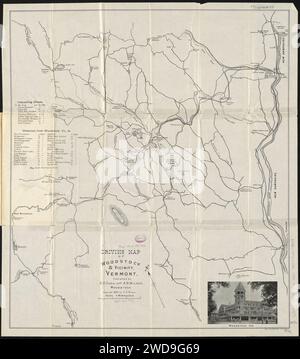Driving map of Woodstock & vicinity, Vermont , Roads, Vermont ...