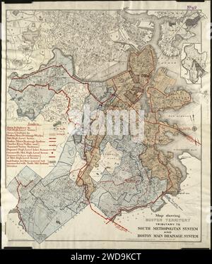 Map showing Boston territory tributary to South Metropolitan system and ...