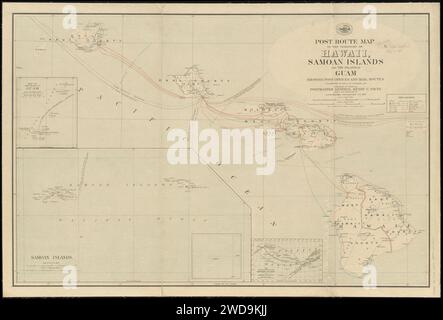 Post route map of the territory of Hawaii, Samoan Islands and the ...