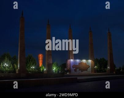 Map of Kazakhstan at Independence park in Shymkent. Kazakhstan Stock ...