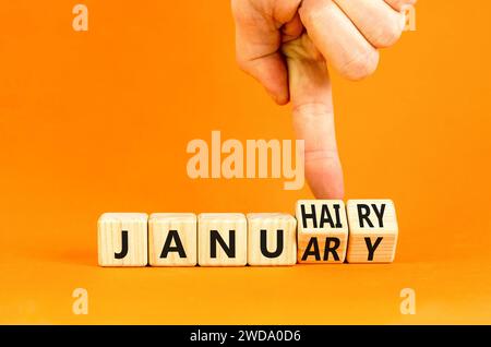 Januhairy or January symbol. Concept words Januhairy or January on ...