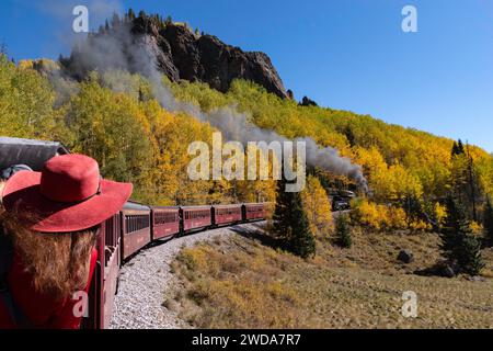 The Cumbres & Toltec Scenic Railroad steams upgrade at Windy Point ...