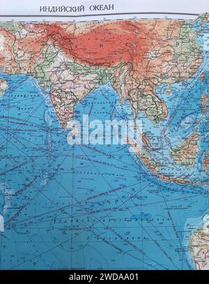 1950 Map 4 (Physical map of the Indian Ocean) 07 Stock Photo - Alamy