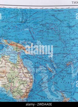 1950 Map 6 (Physical map of the Pacific Ocean, southern part.) 01 Stock ...
