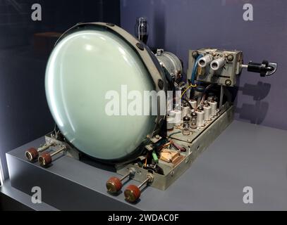 old CRT tube TV set isolated on white background Stock Photo - Alamy