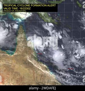 2021 JTWC WTPS21 IR satellite imagery.92P Stock Photo - Alamy