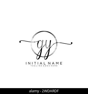 initial letter GY monogram luxury with frame oval vintage logo design vector Stock Vector Image ...
