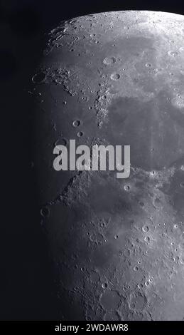 Moon surface with the mountain range Apennines and the craters ...