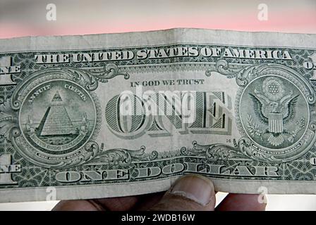 LEWISTON/IDAHO /USA- Christian religion GOD and USA dollar In God we ...