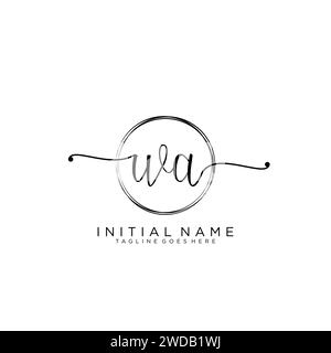 WA Initial handwriting logo with circle Stock Vector Image & Art - Alamy