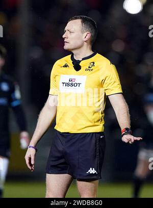 Referee Matthew Carley during the Investec Champions Cup final at the ...