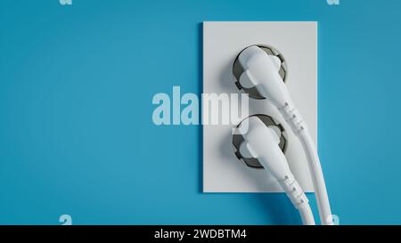Two Korean standard electrical outlets on the wall.,3d rendering Stock ...
