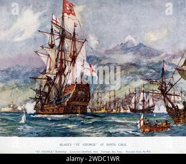 Charles Edward Dixon HMS St Vincent 1815 Portsmouth Harbour captioned ...