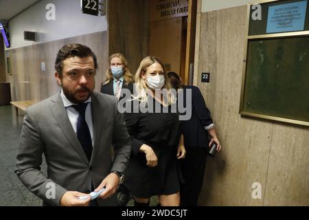 Krista Lee, ex-wife of tech entrepreneur Bob Lee, enters a courtroom ...