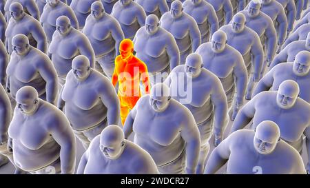 3d Human body, fat person, heart and anatomy, radiography Stock Photo ...