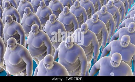 Clones of overweight people, illustration Stock Photo - Alamy